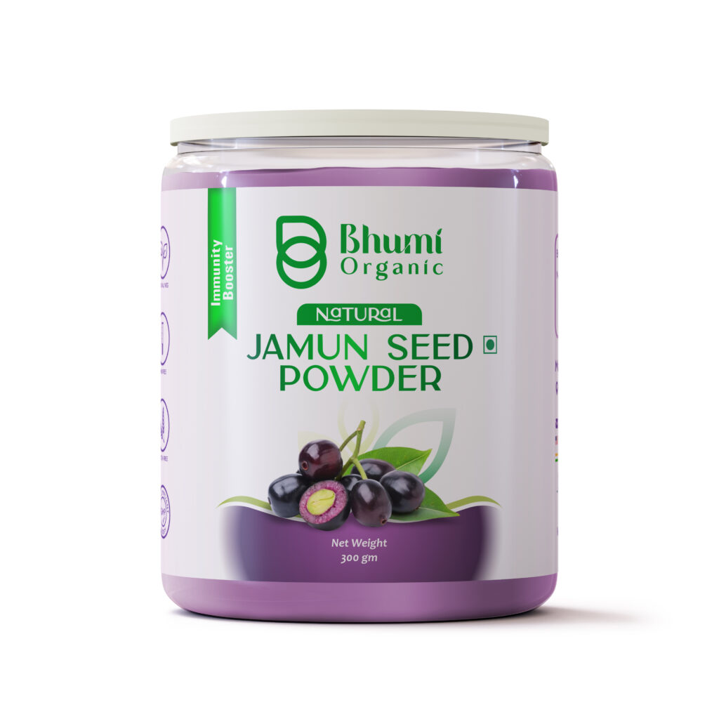 Bhumi Organic Jamun Seed Powder 600g | For Blood Sugar Support ...